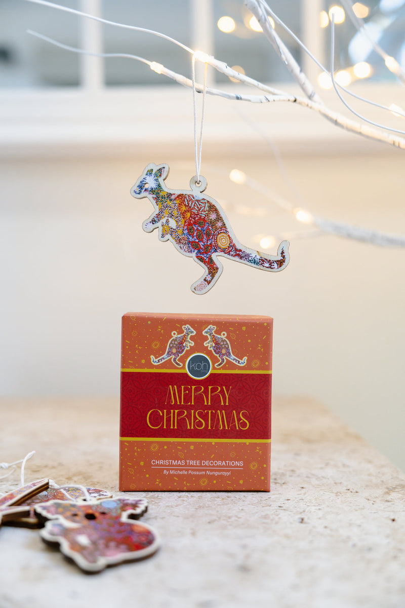 Aboriginal Grandmother's Country 4Pack Christmas Animal Decorations ...