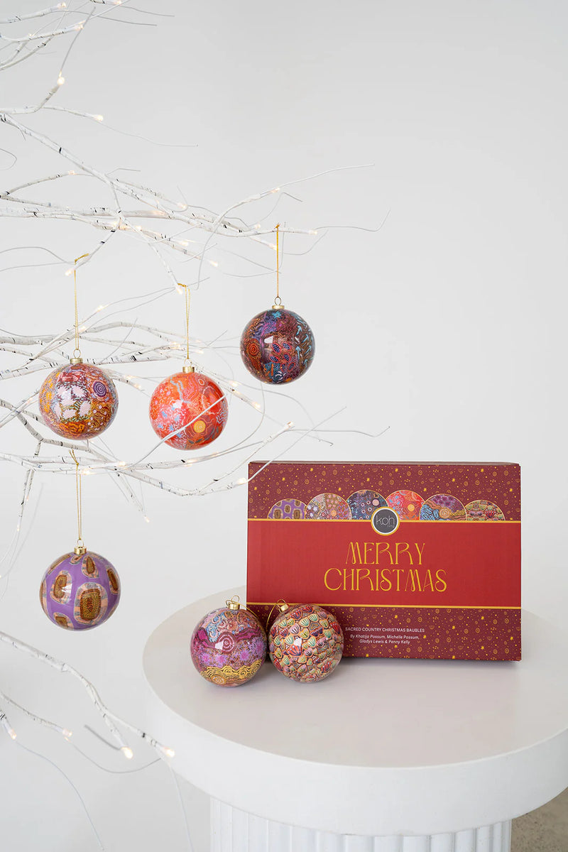Aboriginal Sacred Country 6 Pack Baubles – Kinya Lerrk