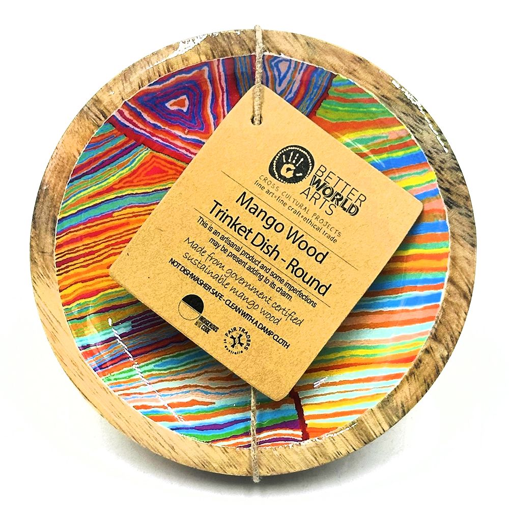 Round Wood Trinket Dish - Snake Vine Dreaming – Kinya Lerrk