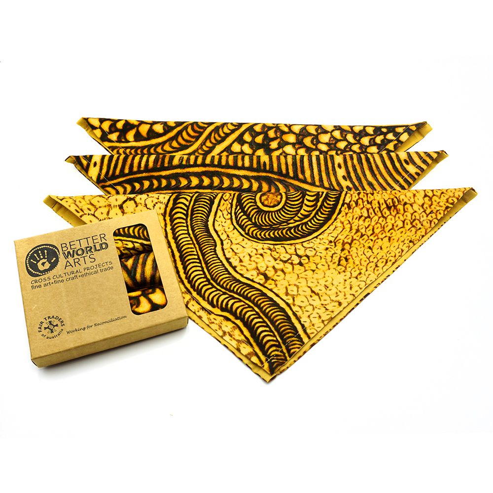 Better World Aboriginal Designed Box Set of 3 Handkerchiefs - Artist C ...
